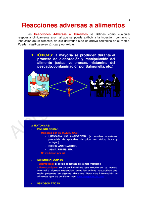 (PDF) Reacciones adversas a alimentos