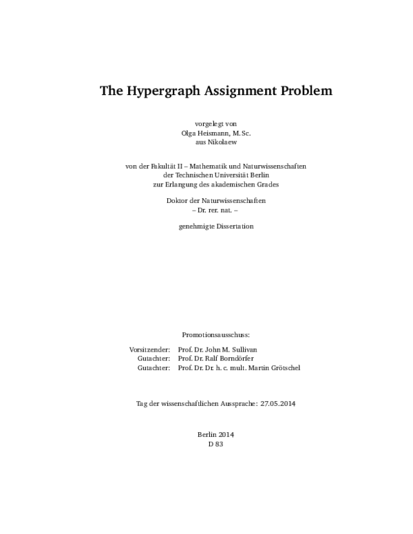 (PDF) The hypergraph assignment problem