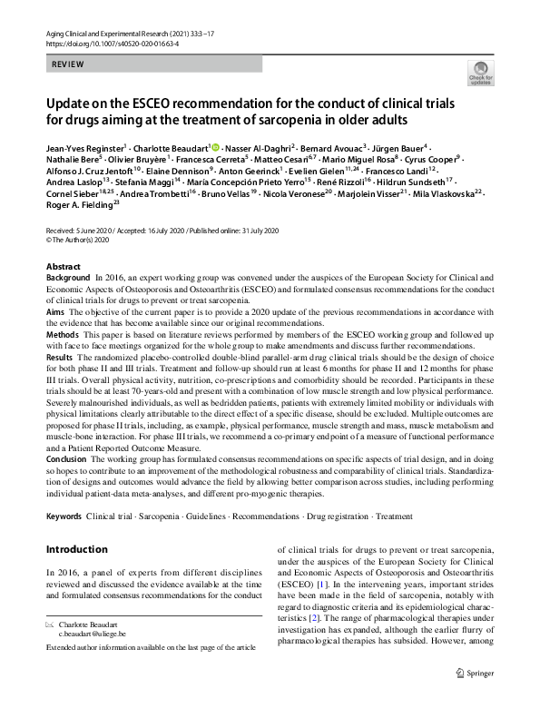 (PDF) Update on the ESCEO recommendation for the conduct of clinical ...