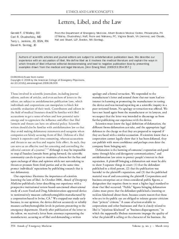 (PDF) Letters, Libel, and the Law
