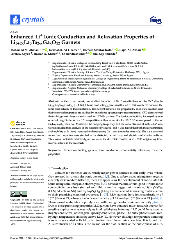 (PDF) Enhanced Li+ Ionic Conduction and Relaxation Properties of Li5 ...