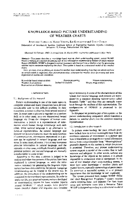 (PDF) Knowledge-based picture understanding of weather charts
