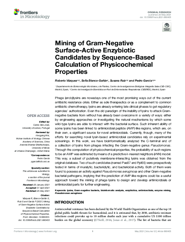 (PDF) Mining of Gram-Negative Surface-Active Enzybiotic Candidates by ...