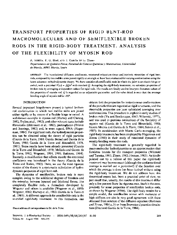 (PDF) Transport properties of rigid bent-rod macromolecules and of ...