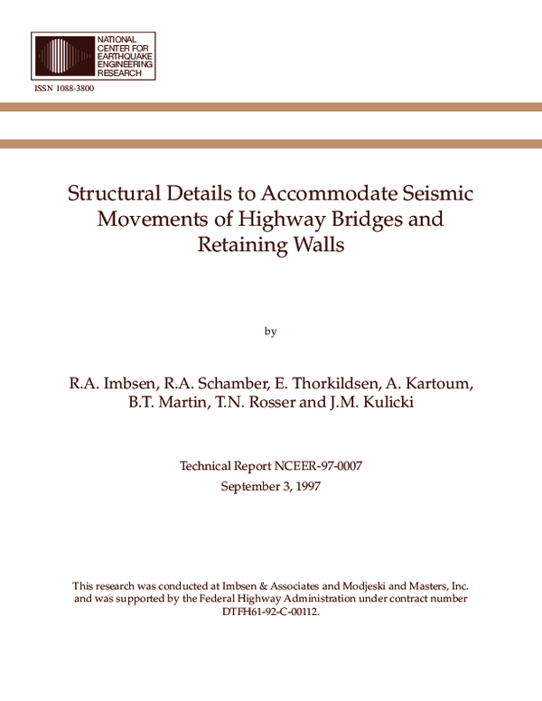 (PDF) Structural Details to Accommodate Seismic Movements of Highway ... (PDF) Structural Details to Accommodate Seismic Movements of Highway ...