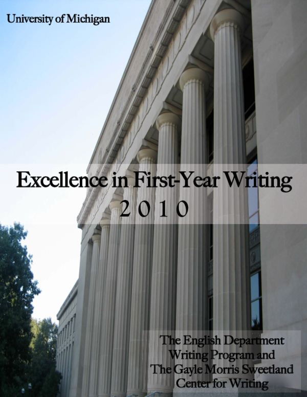 (PDF) First-Year Writing: A Student-Centered Paradigm