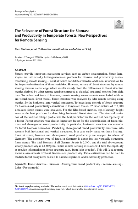 (PDF) The Relevance of Forest Structure for Biomass and Productivity in ...