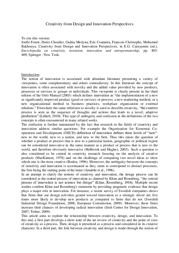 (PDF) Encyclopedia of Creativity, Invention, Innovation and Entrepreneurship