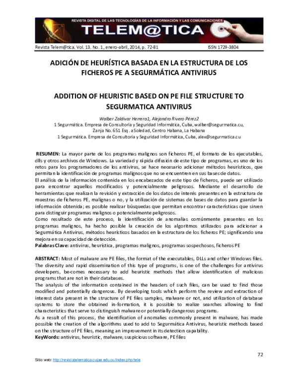 (PDF) Adición De Heurística Basada en La Estructura De Los Ficheros Pe ...