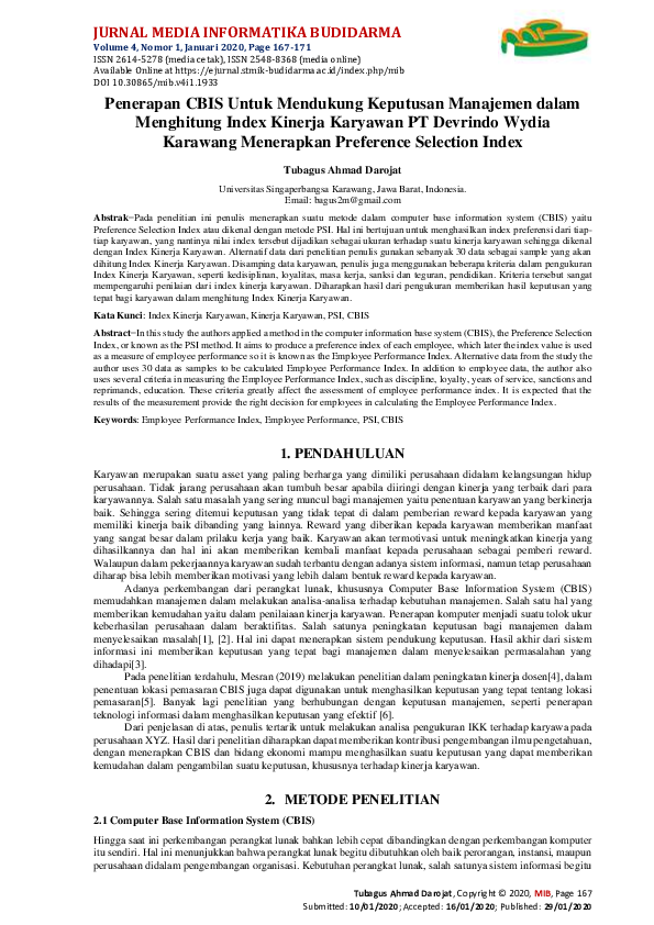 (PDF) Penerapan CBIS Untuk Mendukung Keputusan Manajemen dalam ...