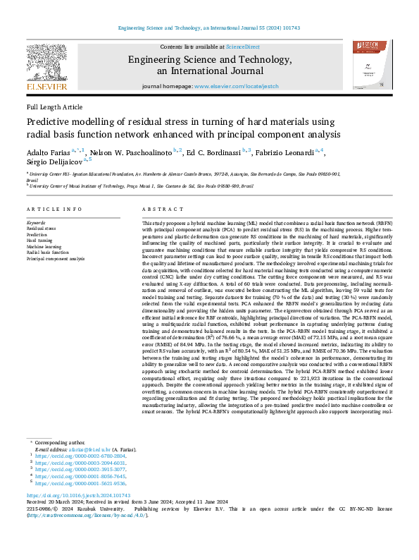 (PDF) Predictive modelling of residual stress in turning of hard materials using radial basis ...