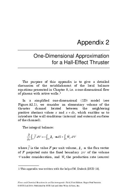 (PDF) Appendix 2: One-Dimensional Approximation for a Hall-Effect Thruster