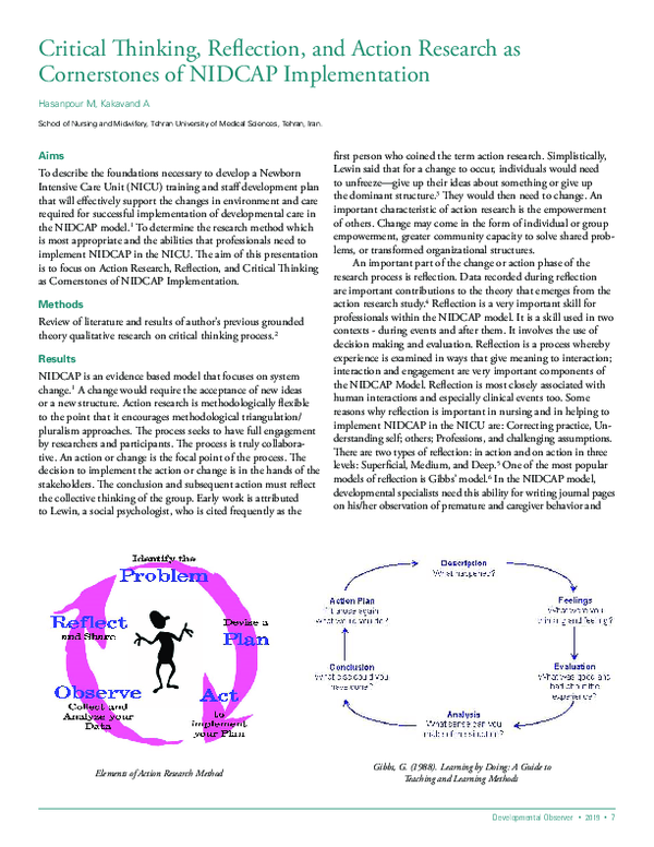 (PDF) Critical Thinking, Reﬂection, and Action Research as Cornerstones ...