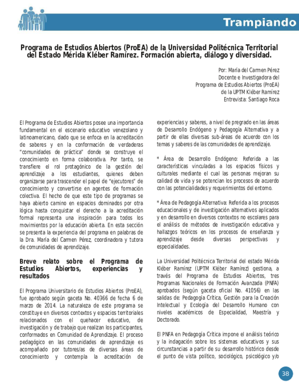 (PDF) Programa de Estudios Abiertos (ProEA) de la UPTM Kléber Ramírez ...