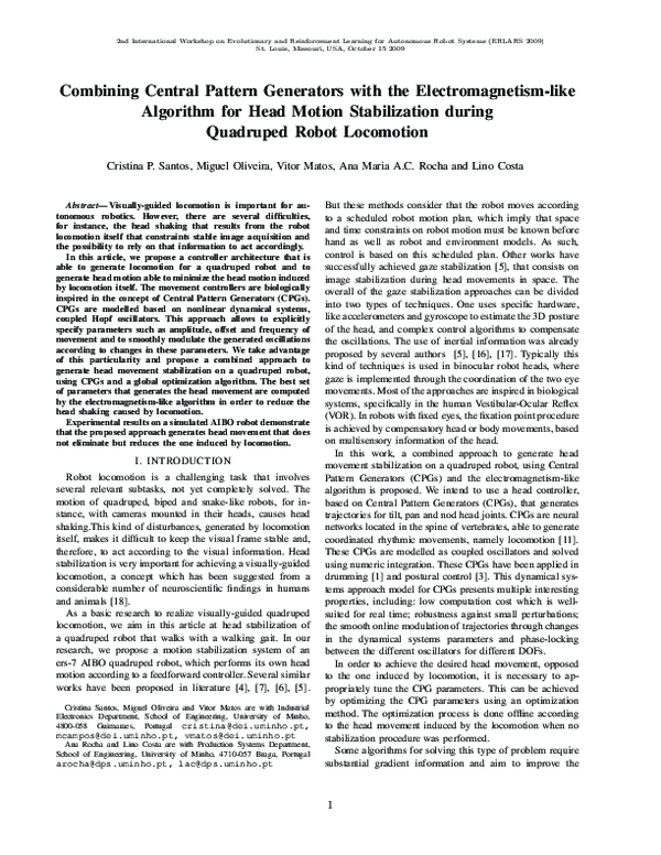 (PDF) Combining central pattern generators with the electromagnetism-like algorithm for head ...