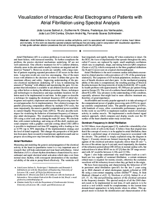 (PDF) Visualizing intracardiac atrial fibrillation electrograms using spectral analysis