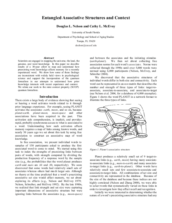 (PDF) Entangled Associative Structures and Context