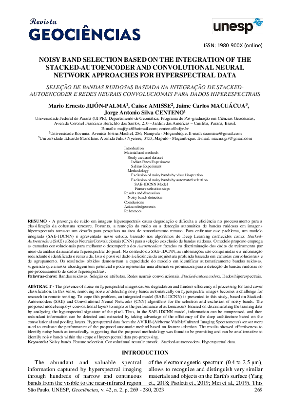 Pdf Noisy Band Selection Based On The Integration Of The Stacked Autoencoder And Convolutional