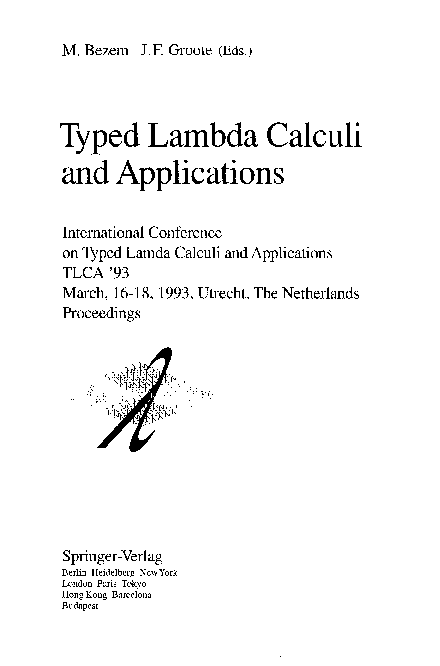 (PDF) Typed Lambda Calculi and Applications