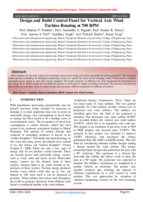 (PDF) Design and Build Control Panel for Vertical Axis Wind Turbine ...