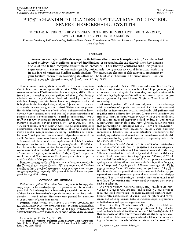 (PDF) Prostaglandin E1 Bladder Instillations to Control Severe ...