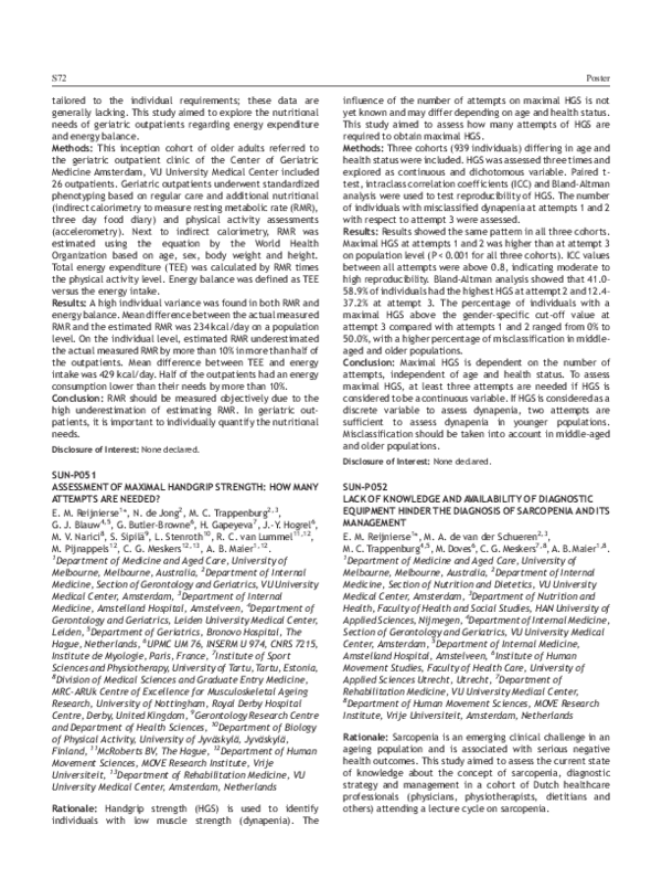 (PDF) SUN-P051: Assessment of Maximal Handgrip Strength: How Many Attempts are Needed? | Helena ...
