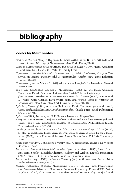 (PDF) works by Maimonides
