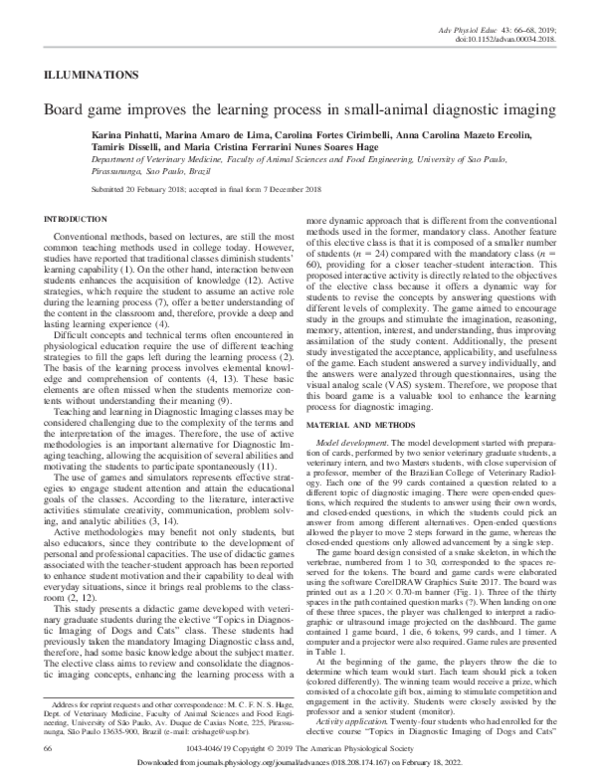 (PDF) Board game improves the learning process in small-animal ...