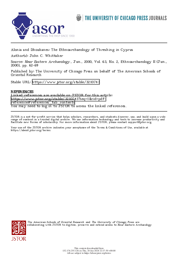 (PDF) Alonia and Dhoukanes: The Ethnoarchaeology of Threshing in Cyprus.