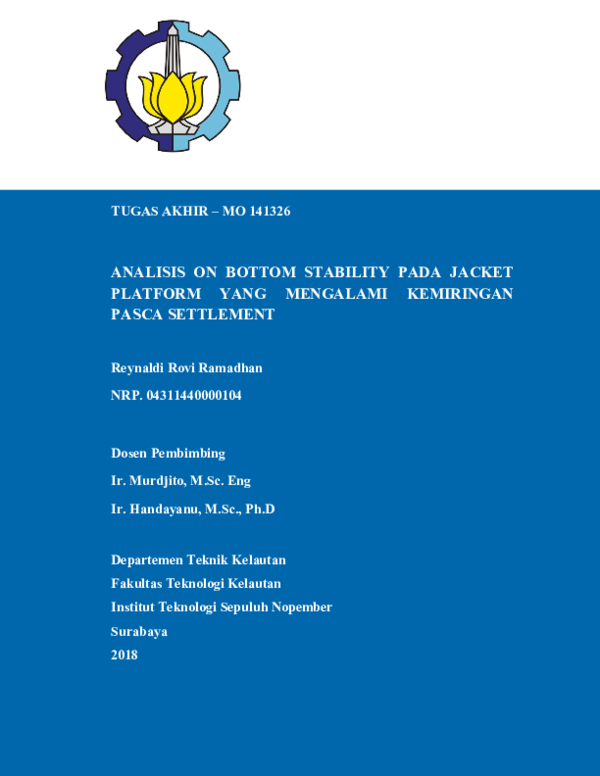 (PDF) Analisis On Bottom Stability Pada Jacket Platform yang Mengalami ...
