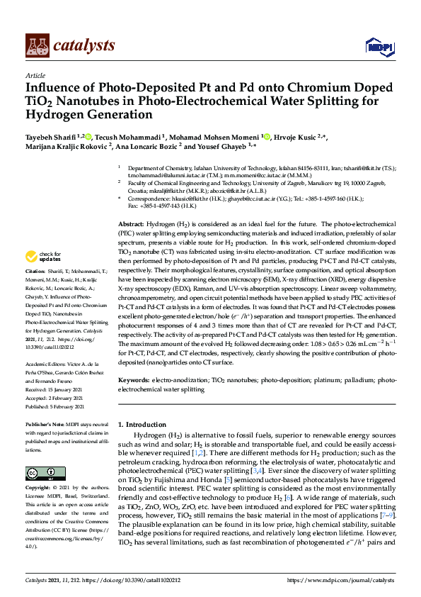 (PDF) Influence of Photo-Deposited Pt and Pd onto Chromium Doped TiO2 ...