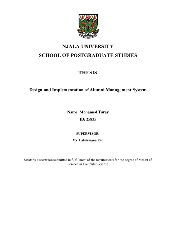 (PDF) Design and Implementation of Alumni Management System