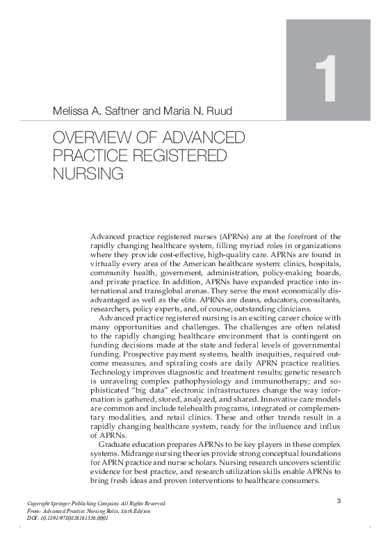 (PDF) Overview of Advanced Practice Registered Nursing