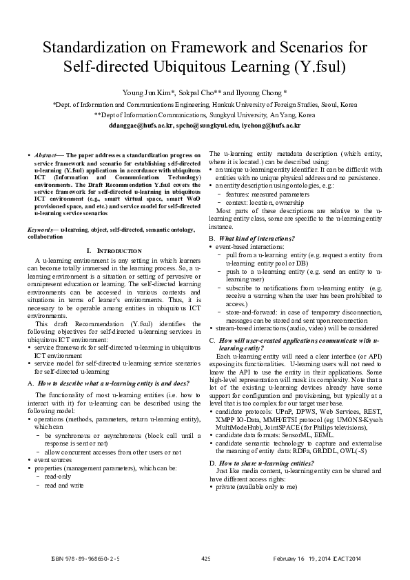 (PDF) Standardization on framework and scenarios for self-directed ...