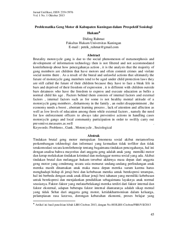 (PDF) Problematika Geng Motor di Kabupaten Kuningan dalam Prespektif ...