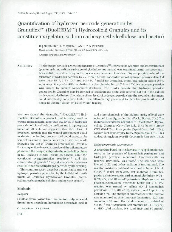 (PDF) Quantification of hydrogen peroxide generation by Granuflex ...