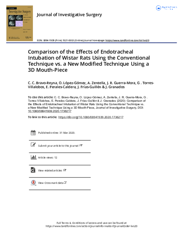(PDF) Comparison of the Effects of Endotracheal Intubation of Wistar ...