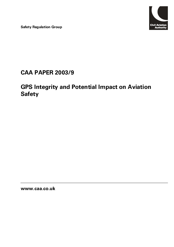 (PDF) GPS Integrity and Potential Impact on Aviation Safety