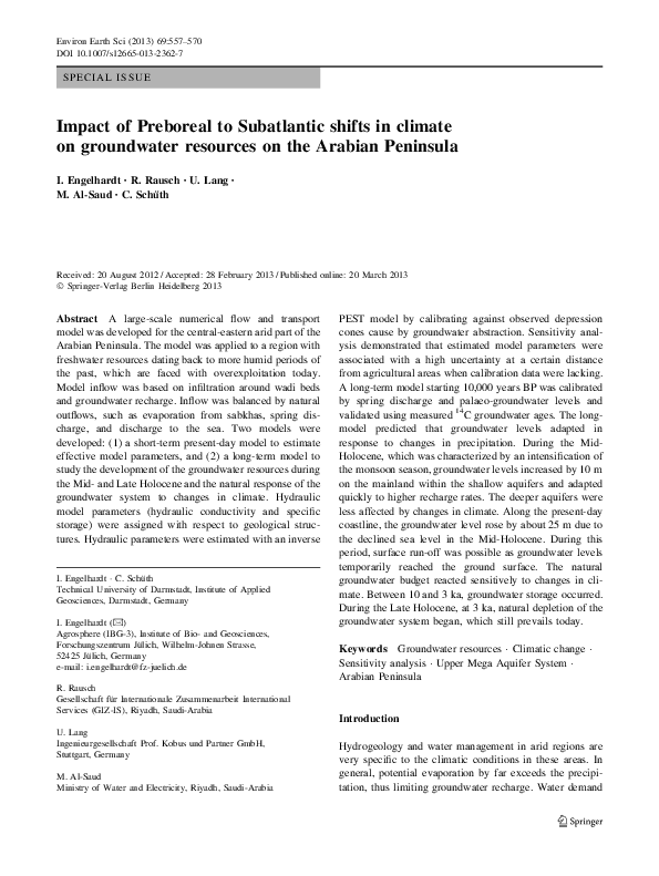 (PDF) Impact of Preboreal to Subatlantic shifts in climate on ...