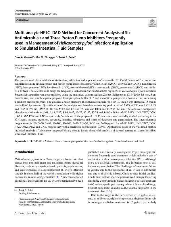 (PDF) Multi-analyte HPLC–DAD Method for Concurrent Analysis of Six ...