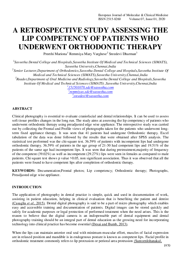 (PDF) A Retrospective Study Assessing the Lip Competency of Patients ...