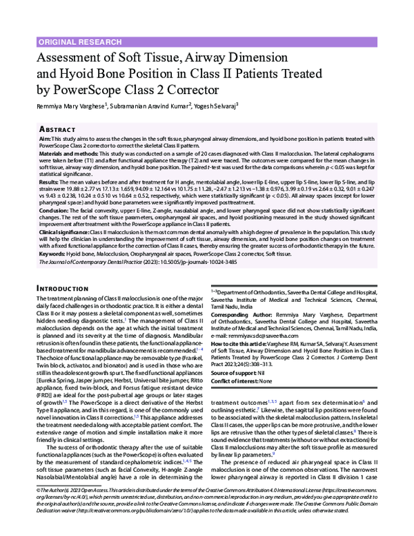 (PDF) Assessment of Soft Tissue, Airway Dimension and Hyoid Bone Position in Class II Patients ...