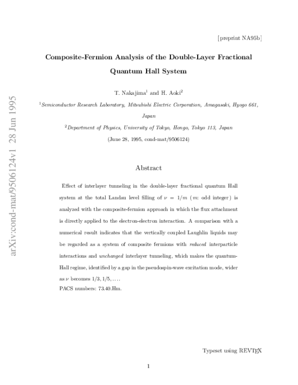 (PDF) Composite-fermion analysis of the double-layer fractional quantum Hall system