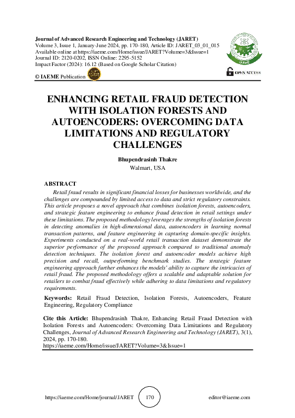 (PDF) ENHANCING RETAIL FRAUD DETECTION WITH ISOLATION FORESTS AND ...