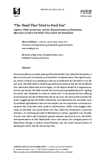 (PDF) "The Hand That Tried to Feed You": Capture, White Saviourism, and ...