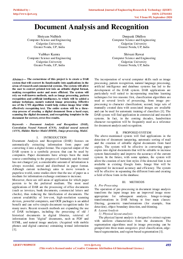 (PDF) Document Analysis and Recognition