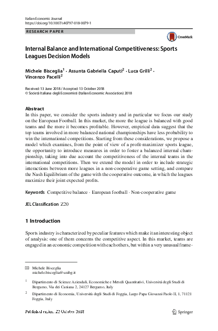 (PDF) Internal Balance and International Competitiveness: Sports ...
