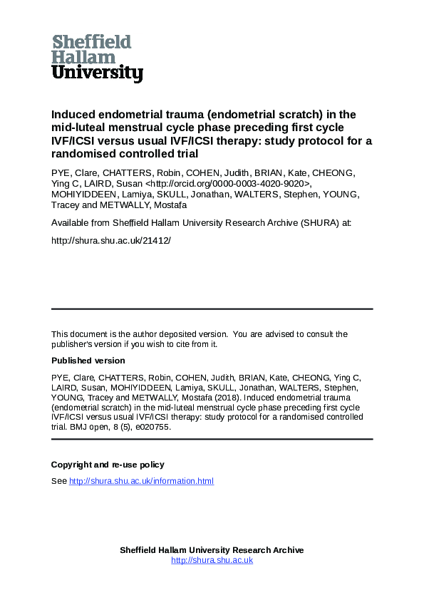 (PDF) Induced endometrial trauma (endometrial scratch) in the mid ...