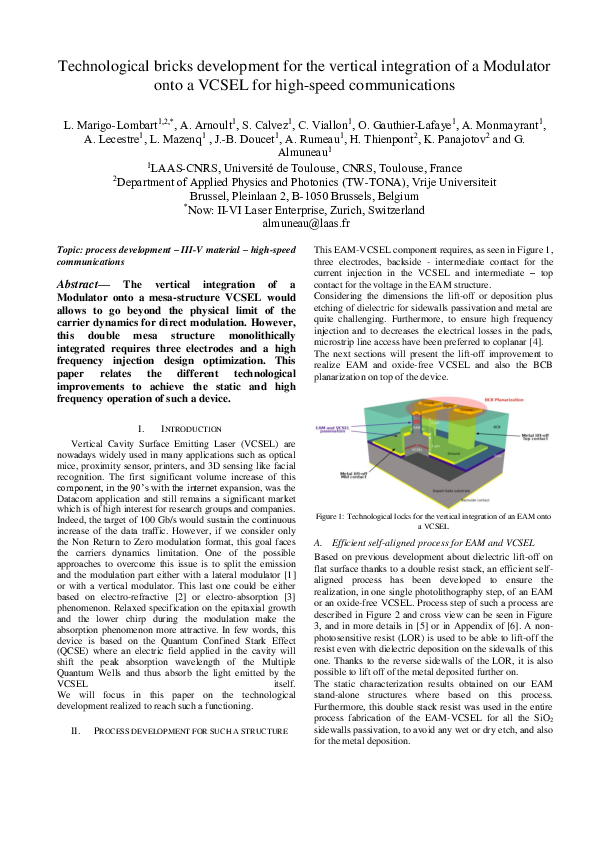 (PDF) Technological bricks development for the vertical integration of ...