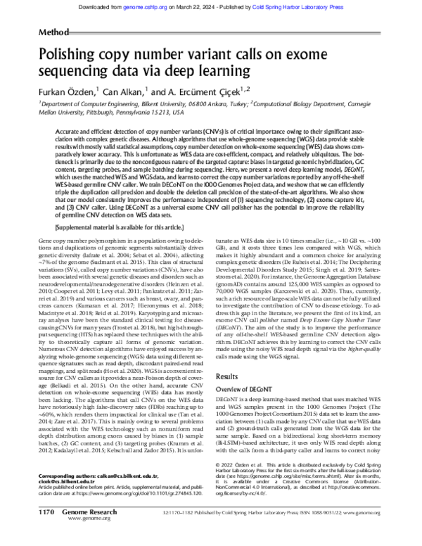 (PDF) Polishing copy number variant calls on exome sequencing data via ...